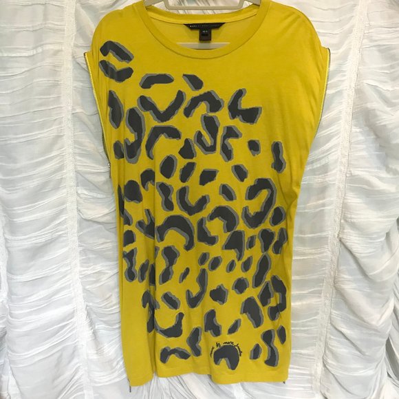 Tops | Marc Jacobs Yellow Leopard Top Tunic | Poshmark